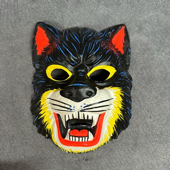 Vintage | Holiday | Vintage Fluorescent Cat Halloween Mask Imperfect ...
